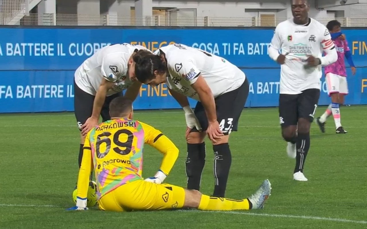Spezia, infortunio per Dragowski: costretto al cambio